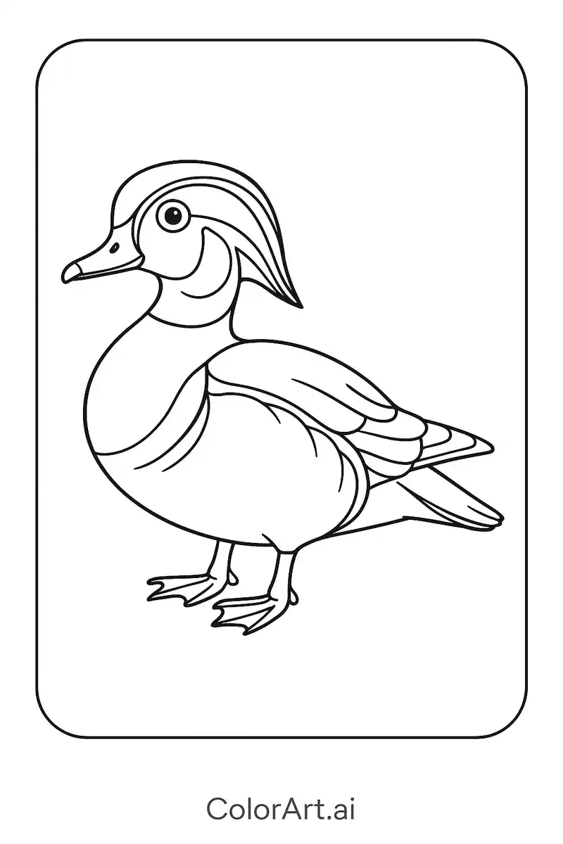 A Mallard Duck Coloring Page (Printable PDF & PNG)